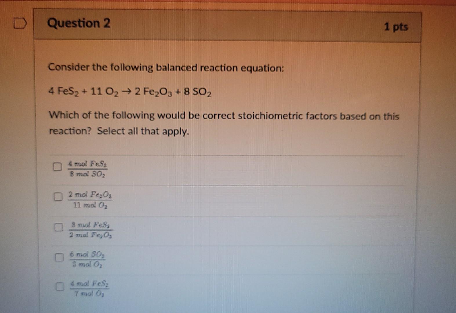 Solved Consider The Following Balanced Reaction Equation