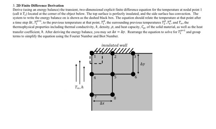 Solved 3. 2D Finite Difference Derivation Derive (using an | Chegg.com