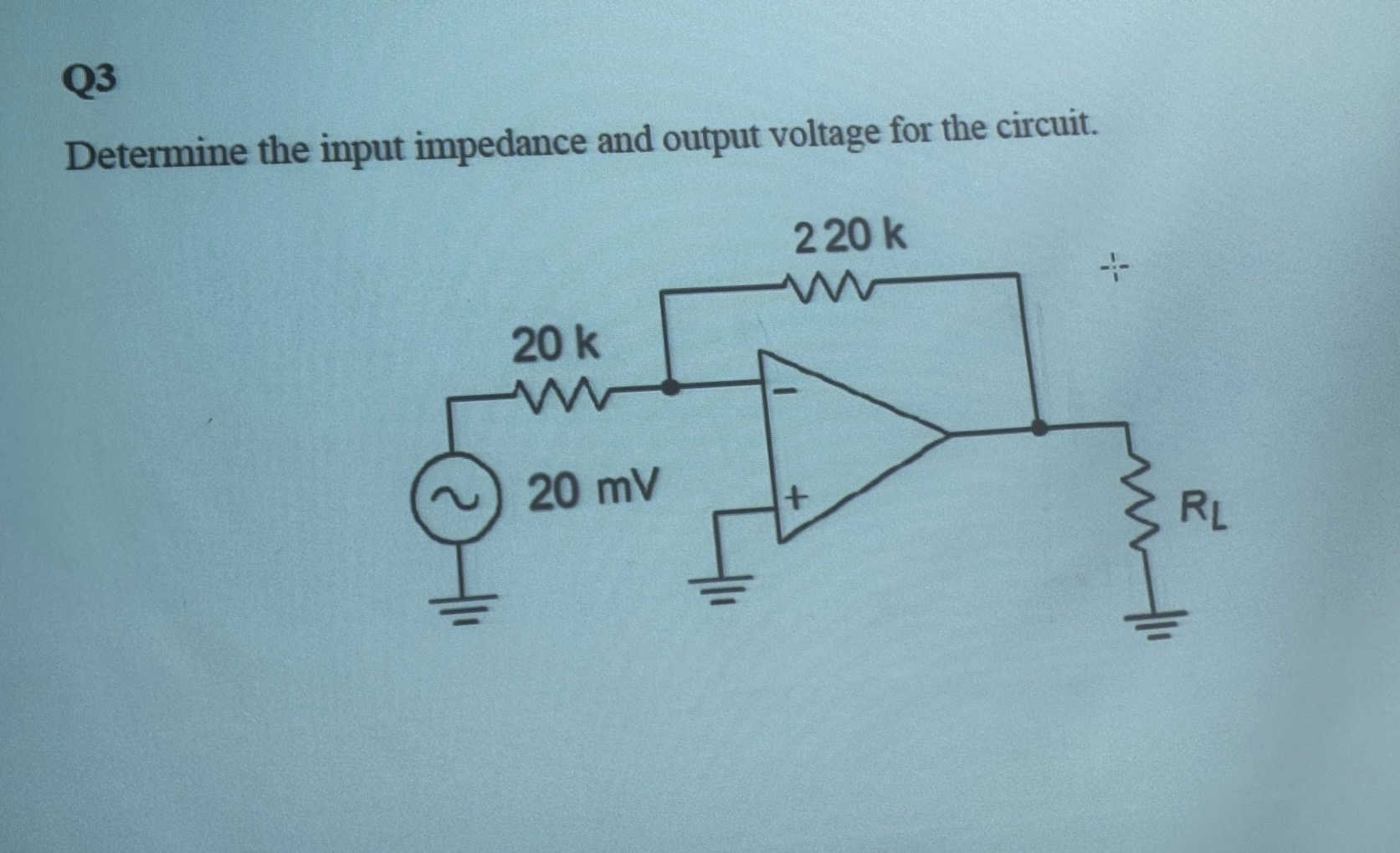 Solved by an EXPERT Q3Determine the input impedance and output voltage | Chegg.com