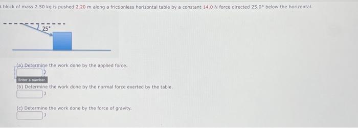 Solved (a) Determine the work done by the applied force. (b) | Chegg.com