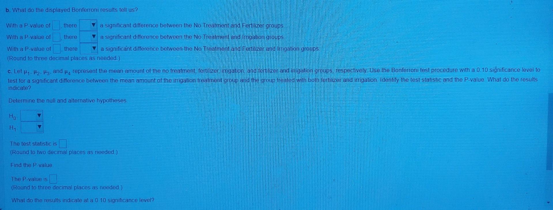 Solved Poplar Weights (kg) and Bonferroni Resultsshown are | Chegg.com