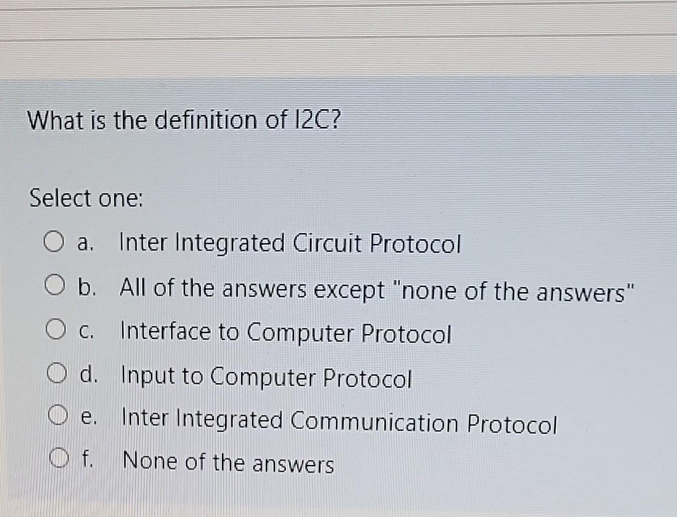 Solved What is the definition of 12C ? Select one: a. Inter | Chegg.com