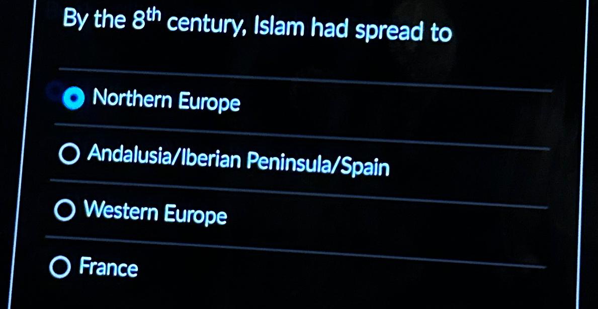 Solved By the 8th ﻿century, Islam had spread toNorthern | Chegg.com