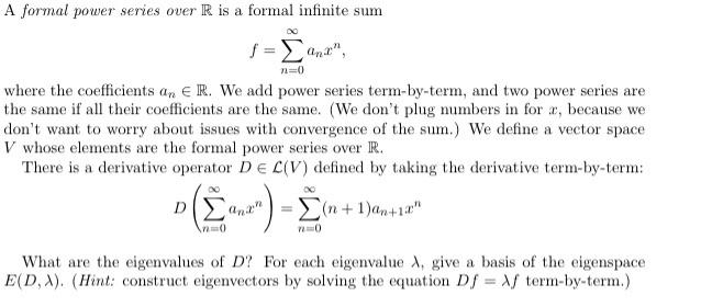Solved A formal power series over R is a formal infinite sum | Chegg.com