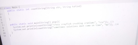 Solved public static int countString(String str, String | Chegg.com