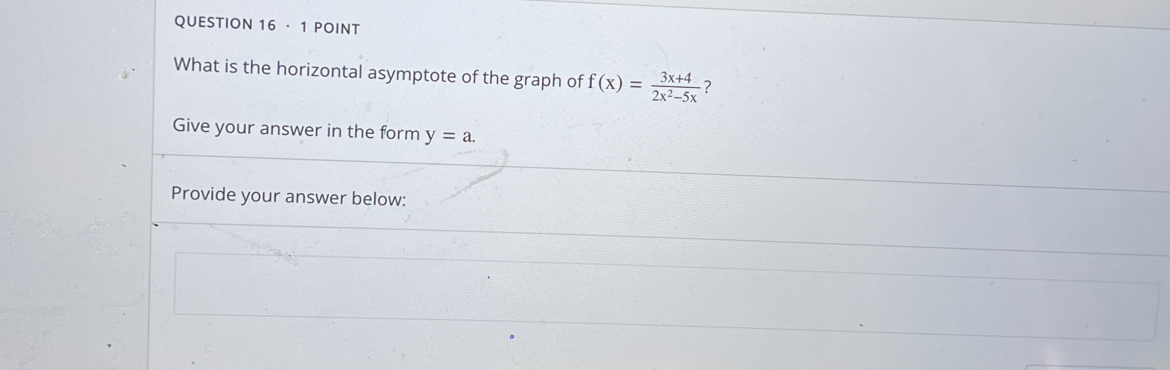 Solved QUESTION 16 - 1 ﻿POINTWhat is the horizontal | Chegg.com