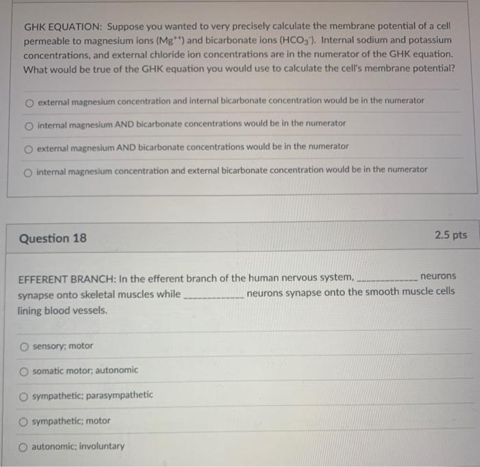 Solved GHK EQUATION: Suppose you wanted to very precisely | Chegg.com