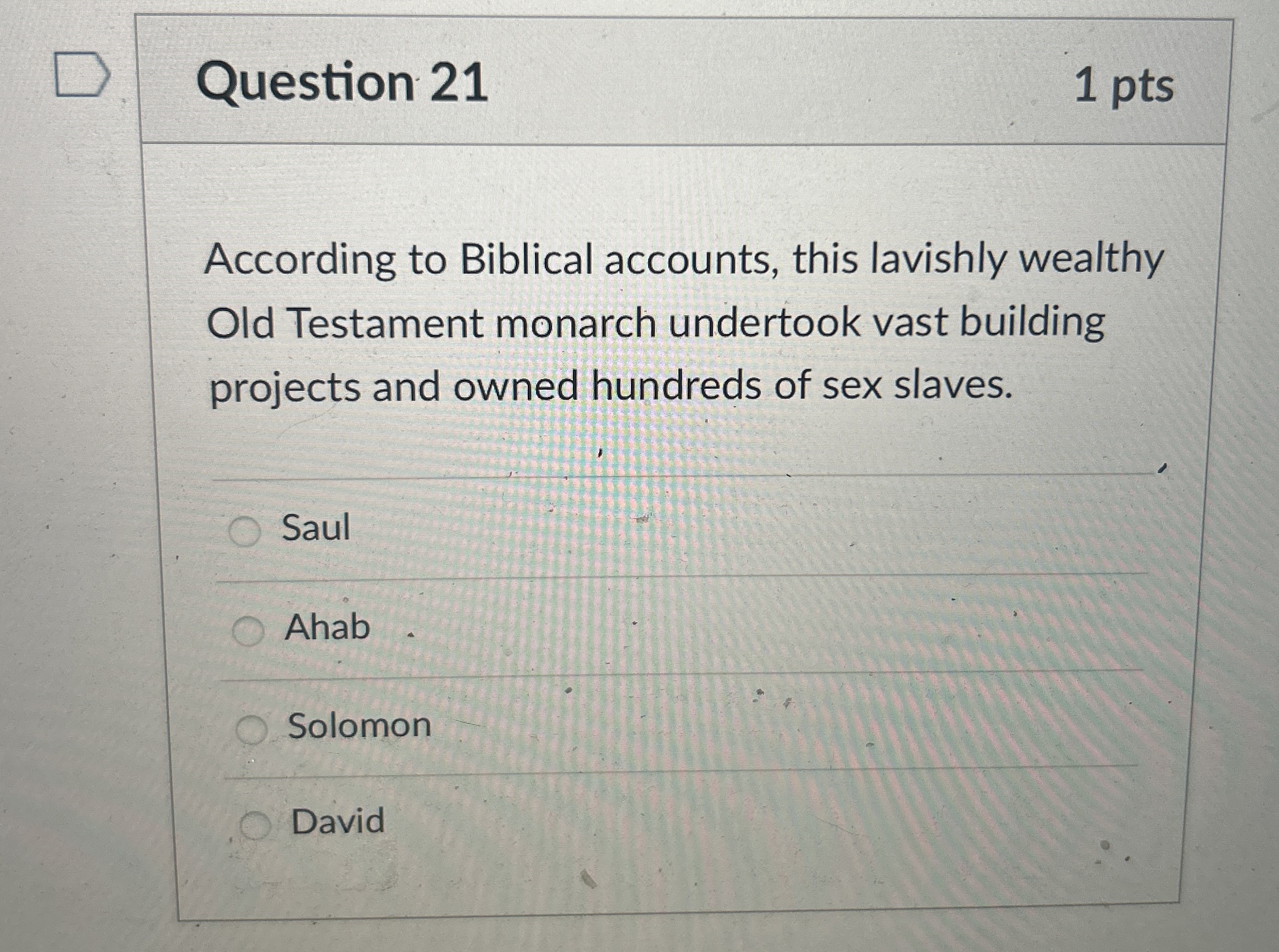Solved Question 211 ﻿ptsAccording to Biblical accounts, this | Chegg.com