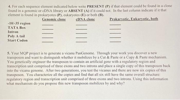 Solved 4. For each sequence element indicated below write | Chegg.com