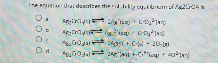 Solved The equation that describes the solubility | Chegg.com