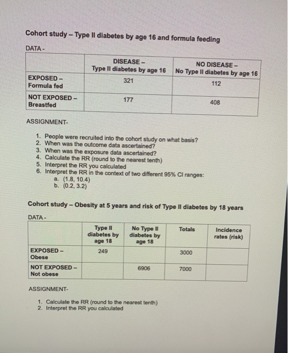 PHE 450 - online epidemiology Cohort study - Obesity | Chegg.com