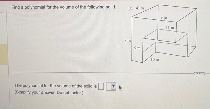 Solved Find a polynomial for the volume of the following | Chegg.com