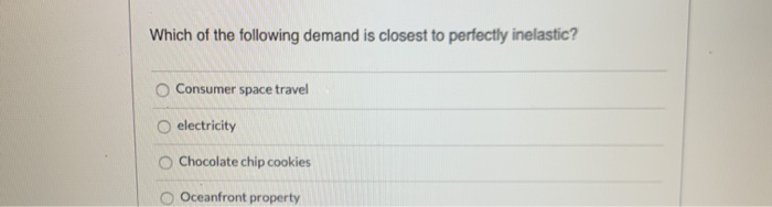 Solved Which of the following demand is closest to perfectly | Chegg.com