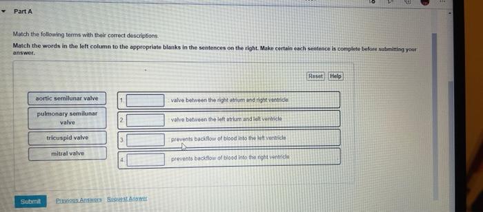 Solved Part A Match the following terms with their correct | Chegg.com