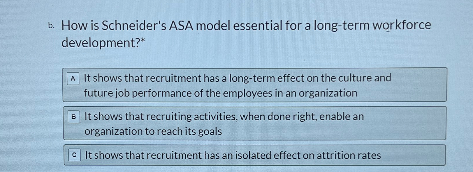 Solved b. ﻿How is Schneider's ASA model essential for a | Chegg.com