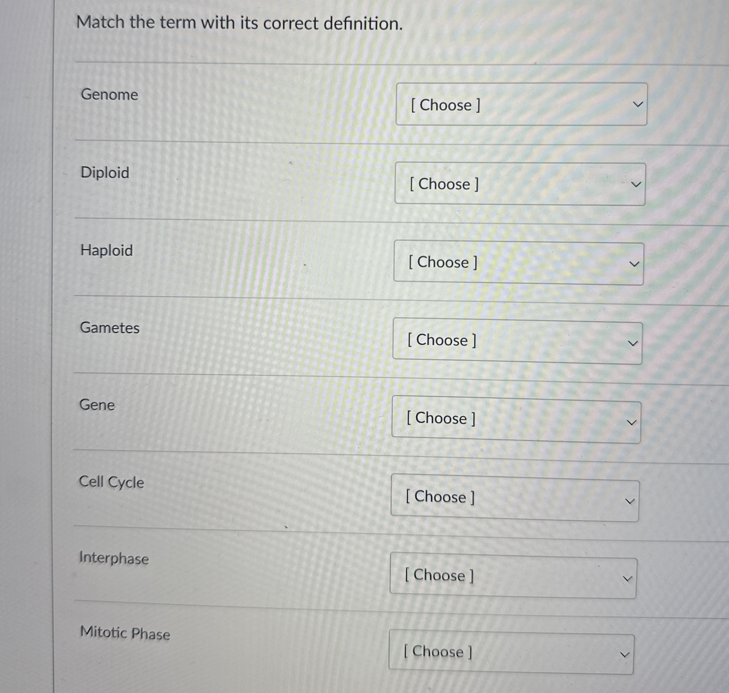 Solved Match the term with its correct | Chegg.com