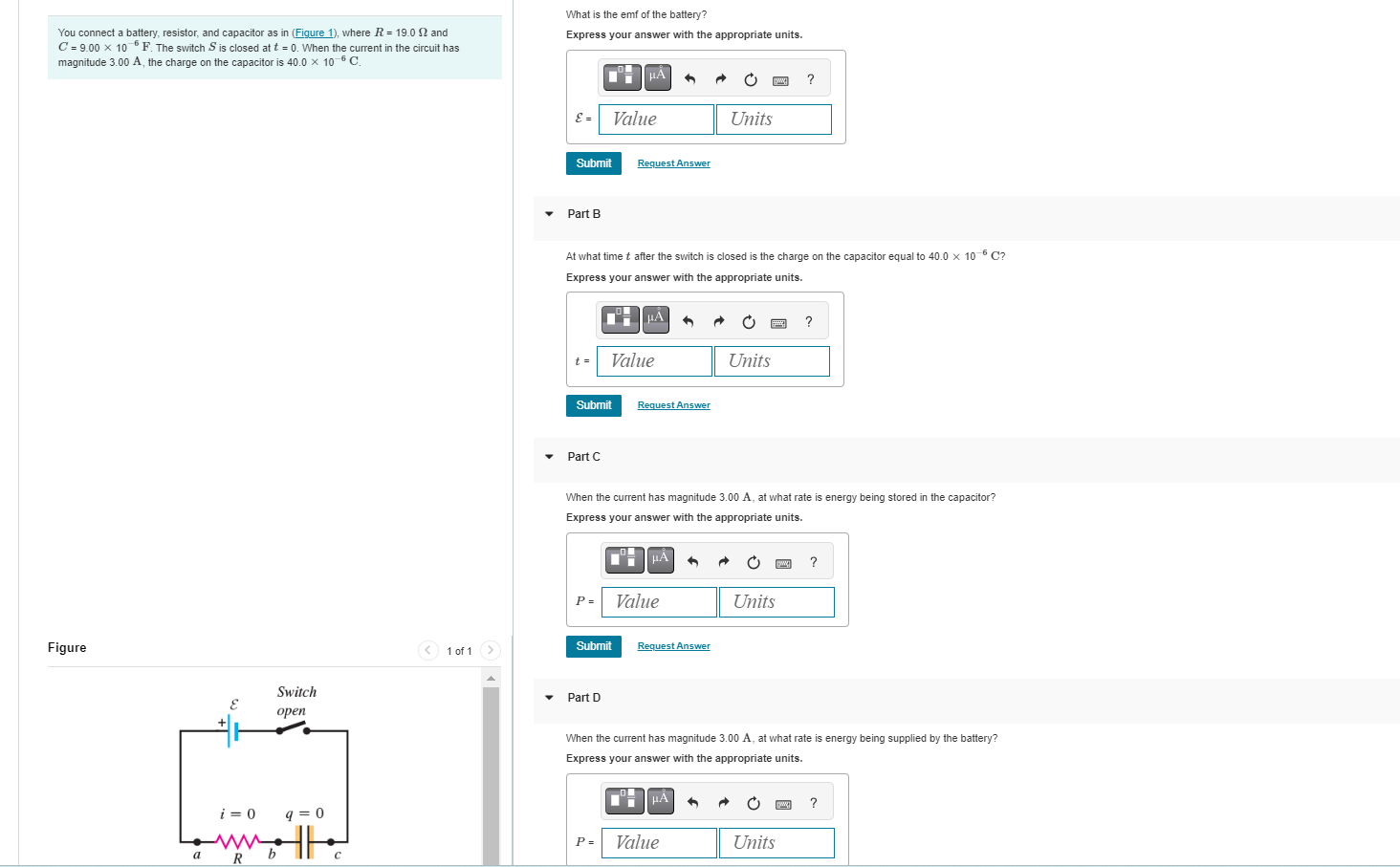 Solved You connect a battery, resistor, and capacitor as in | Chegg.com