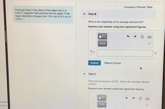 Solved Constants Periodic Table A circular loop in the plane | Chegg.com