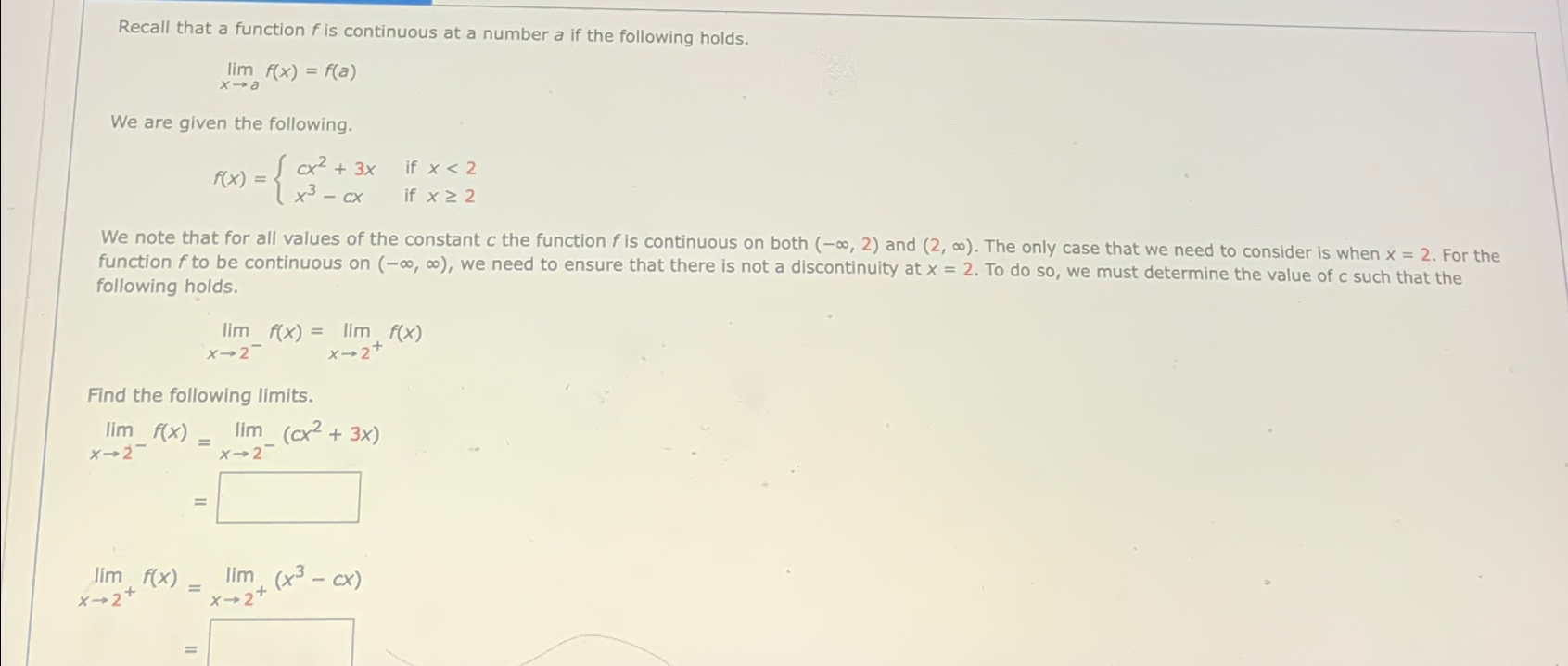 Solved Recall that a function f ﻿is continuous at a number a | Chegg.com