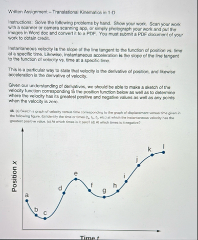 Solved Written Assignment - ﻿Translational Kinematics in | Chegg.com