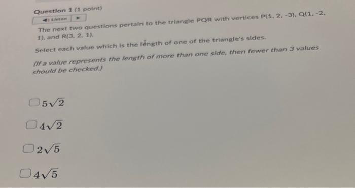 Solved Question 1 ( 1 point) The next two questions pertain | Chegg.com