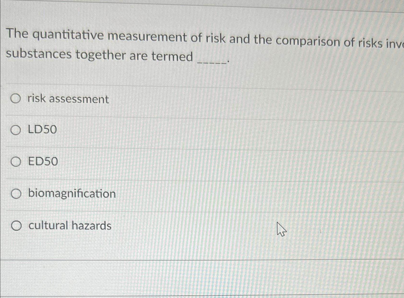 Solved The quantitative measurement of risk and the | Chegg.com