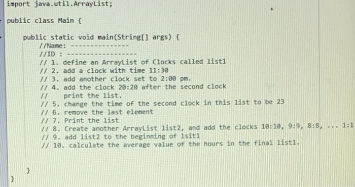 Solved import java.util.ArrayList; public class Main { | Chegg.com