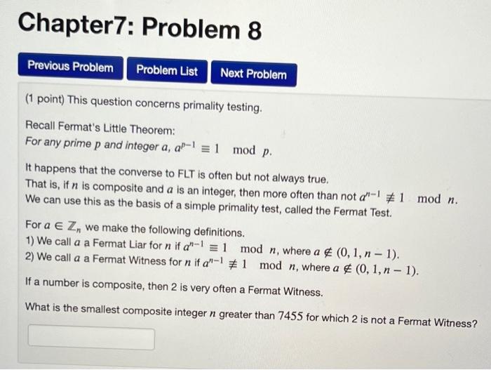 Solved Chapter7: Problem 8 Previous Problem Problem List | Chegg.com