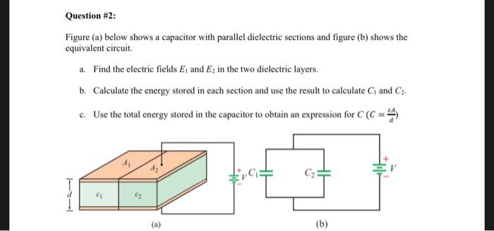 Solved Question #2: Figure (a) below shows a capacitor with | Chegg.com