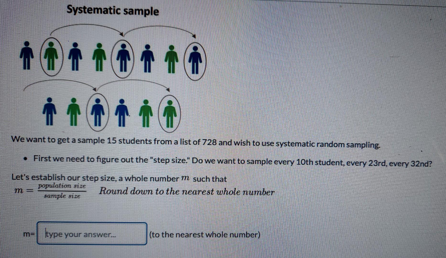 Solved We want to get a sample 15 students from a list of | Chegg.com