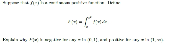 Solved Suppose that f(x) ﻿is a continuous positive function. | Chegg.com