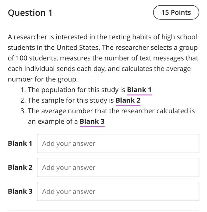 Solved Question 1 A researcher is interested in the texting | Chegg.com