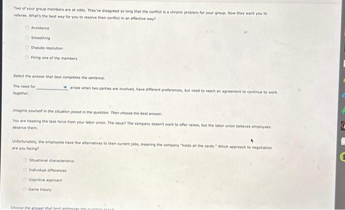 Solved Use your understanding of how to manage conflict to | Chegg.com