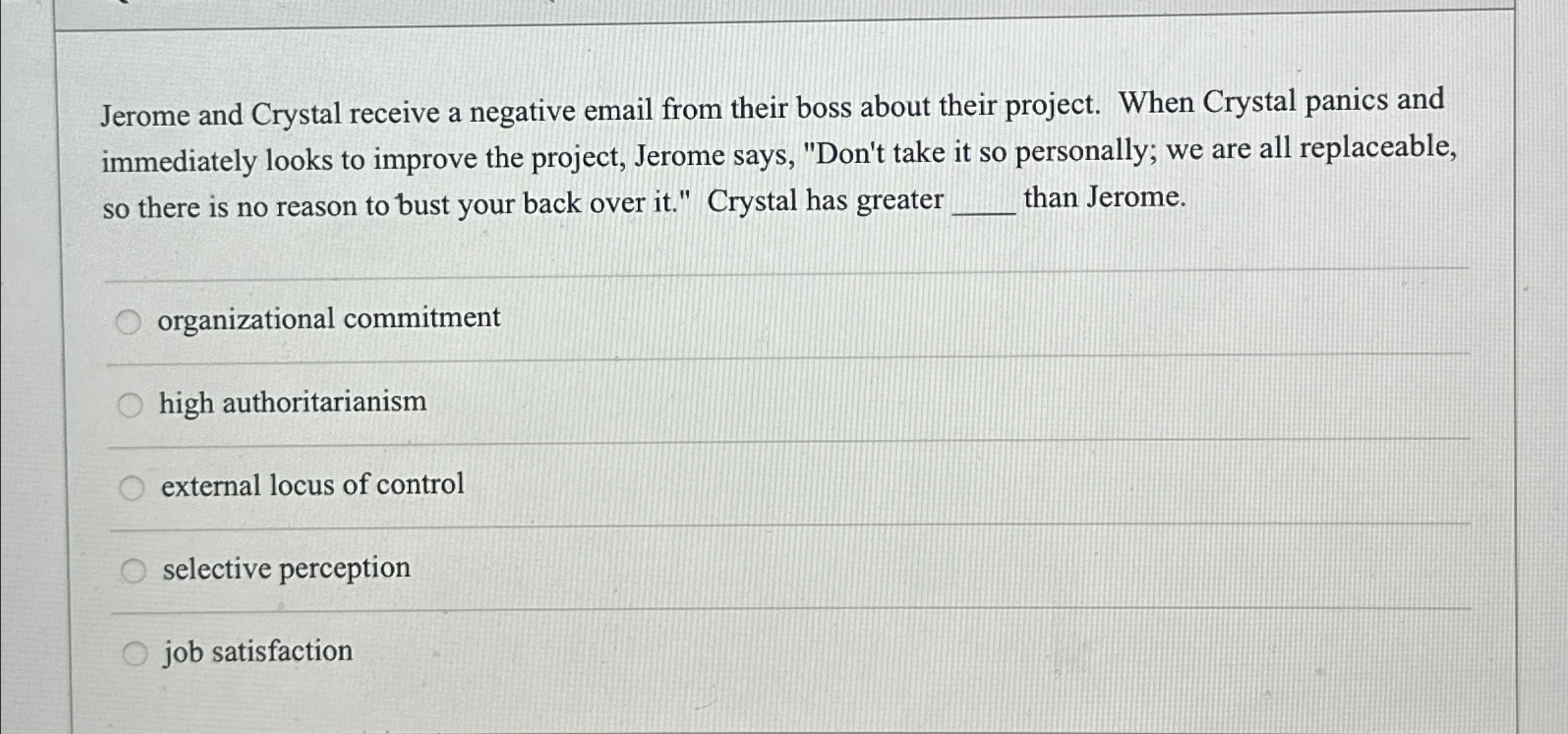 Solved Jerome and Crystal receive a negative email from | Chegg.com