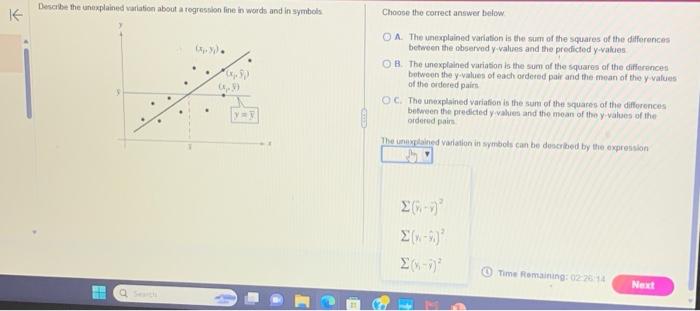 Solved Describe the unexplained variation about a regression | Chegg.com