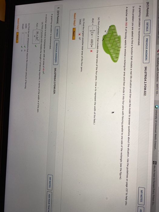 Solved 12 - Modeling with Functions - MATH 102 University of | Chegg.com