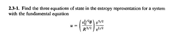 Solved 2.3-1. Find the three equations of state in the | Chegg.com