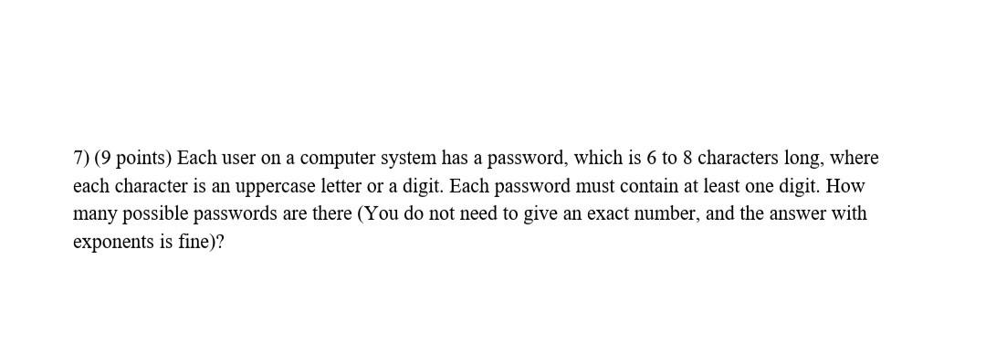 Solved 7) (9 points) Each user on a computer system has a | Chegg.com