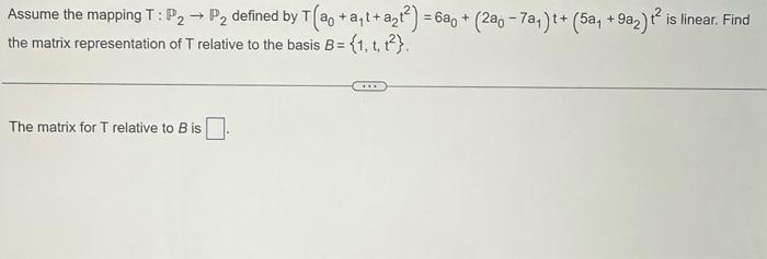 Solved Assume the mapping T:P2→P2 defined by | Chegg.com