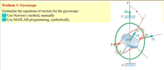 Solved Problem 1: Gyroscope Formulate the equations of | Chegg.com