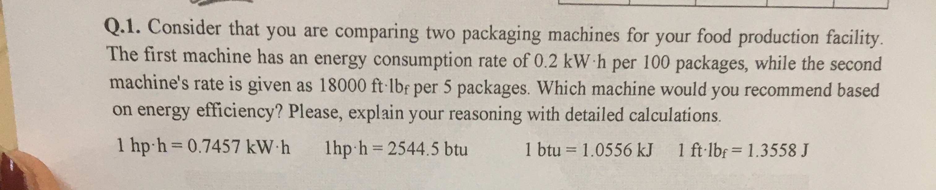 Solved Q.1. ﻿Consider that you are comparing two packaging | Chegg.com