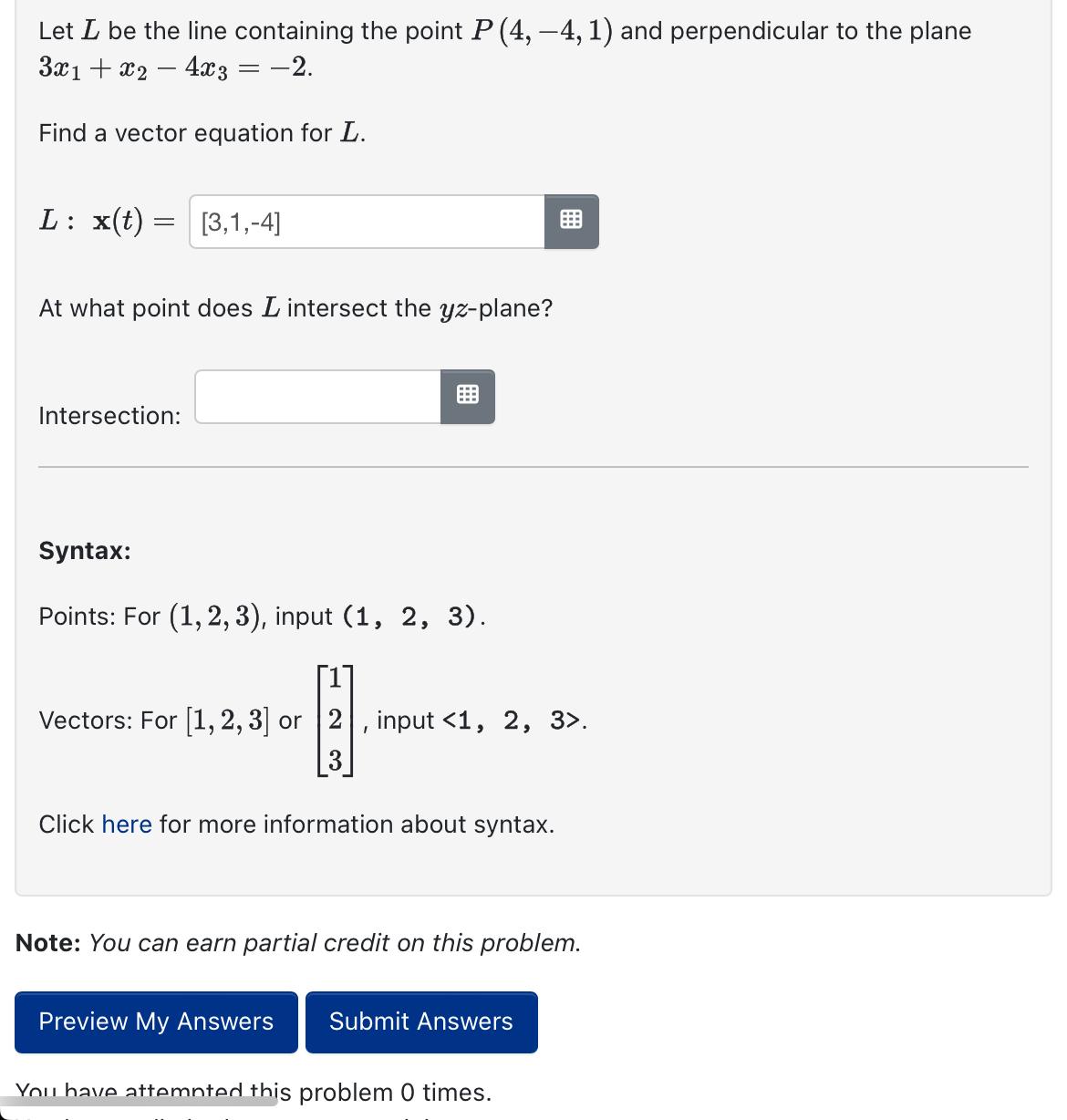 Solved Let L ﻿be the line containing the point P(4,-4,1) | Chegg.com