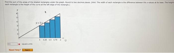 Solved each rectangle is the height of the curve at the left | Chegg.com