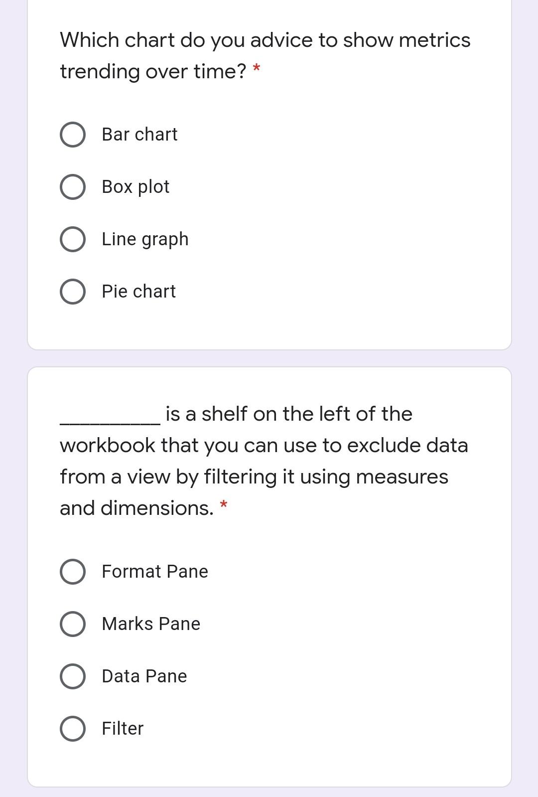 Solved Which chart do you advice to show metrics trending | Chegg.com