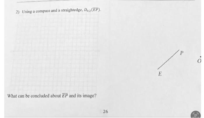 2) Using a compass and a straightedge, D0,2(EP). What | Chegg.com