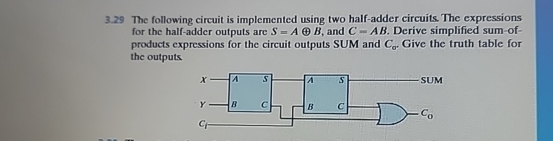 Solved 3.29 ﻿The following circuit is implemented using two | Chegg.com