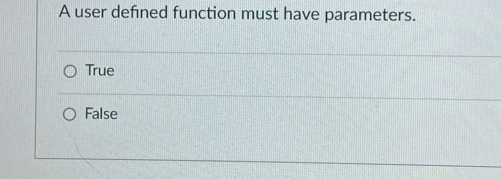 Solved A user defined function must have | Chegg.com