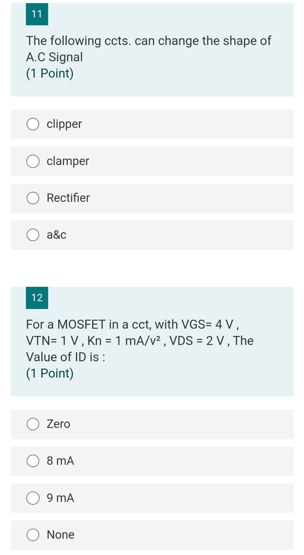 Solved 11 The following ccts. can change the shape of A.C | Chegg.com