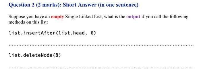 Solved What is the expected output of the following | Chegg.com