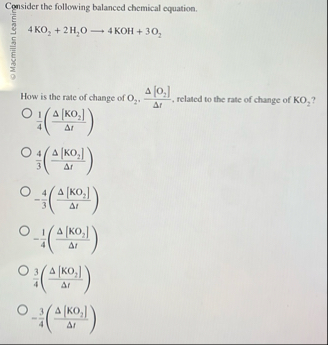 Solved Consider the following balanced chemical equation.o | Chegg.com